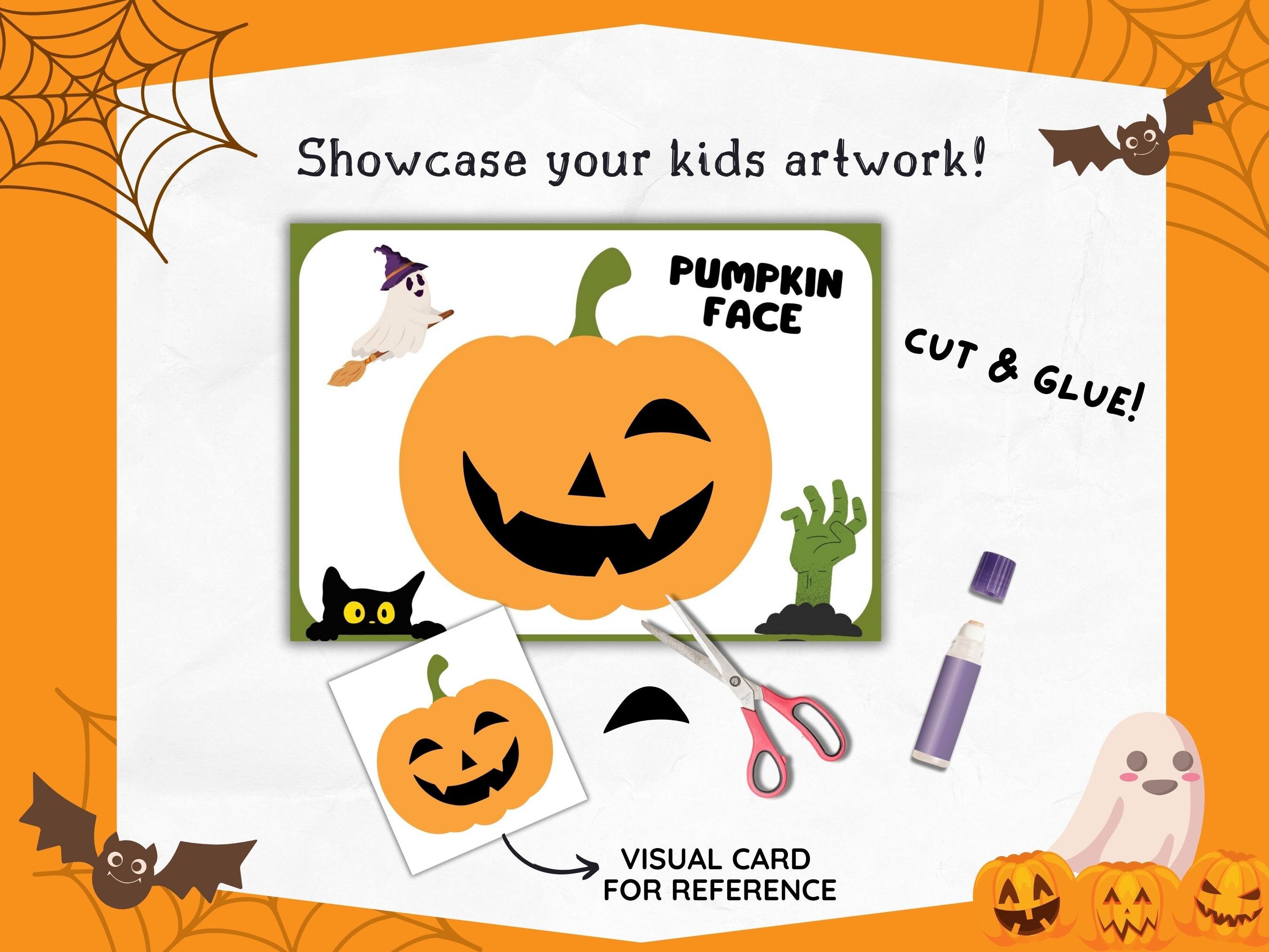 Jack O'lantern Printable Craft Halloween Pumpkin Faces Indoor Preschool ...