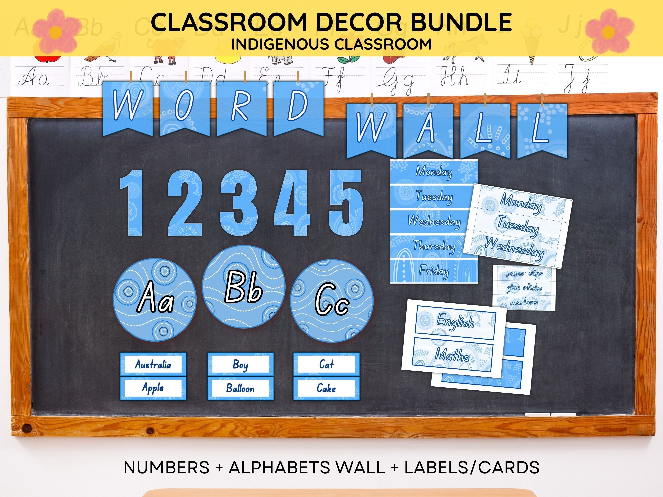 Indigenous Classroom Decor BUNDLE | Alphabets Word Wall + Numbers ...