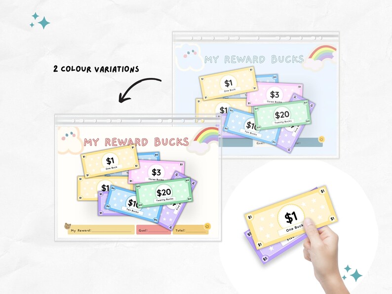 Reward Bucks for Kids Printable Play Money Editable Allowance Money Mom ...