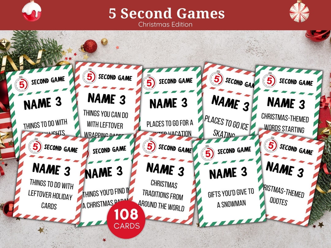 Christmas 5 Second Game Christmas Game Family Game Children's Game ...