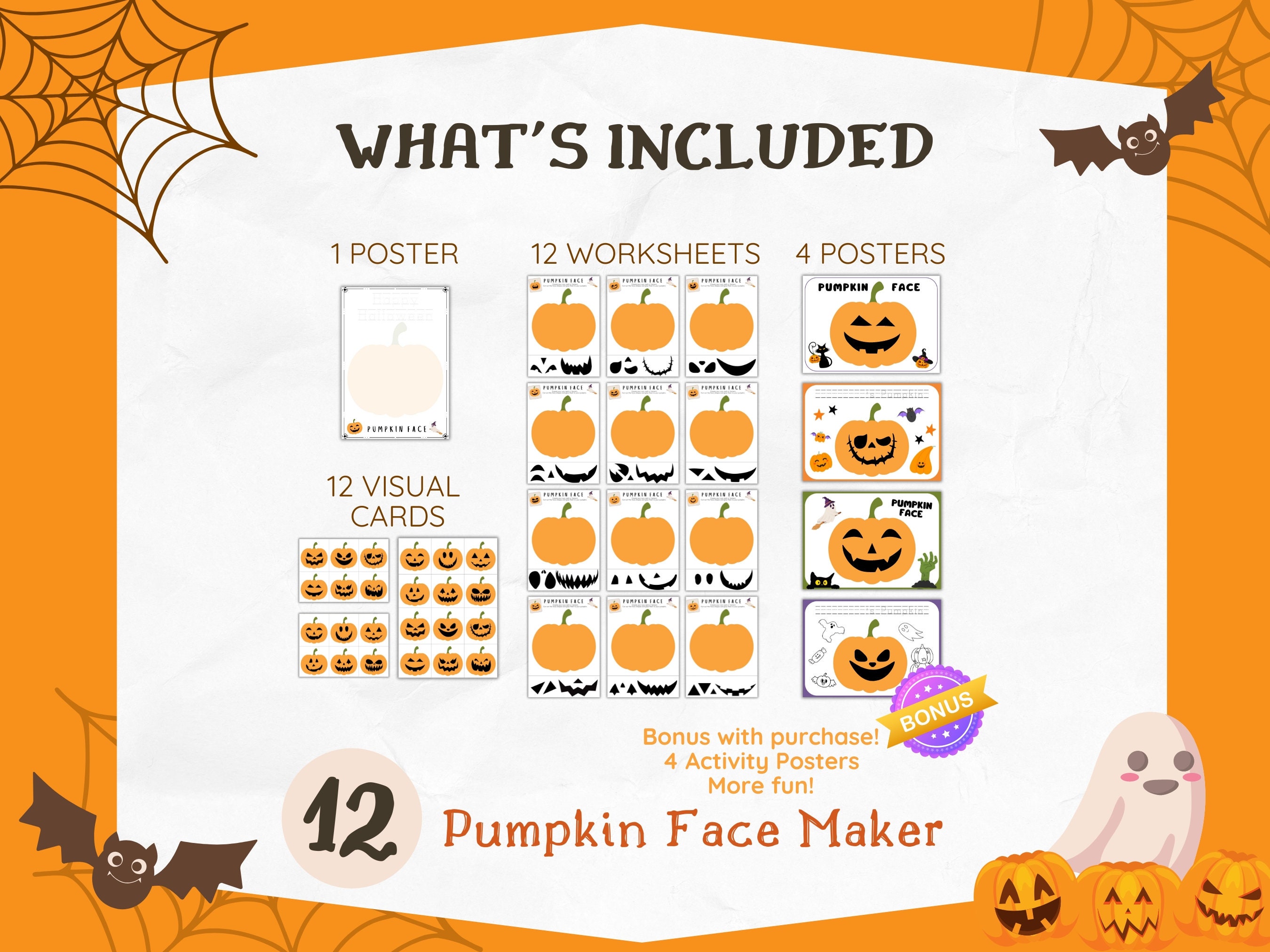Build A Jack-o-lantern Activity Sheets Pumpkin Face Pumpkin Toddler ...