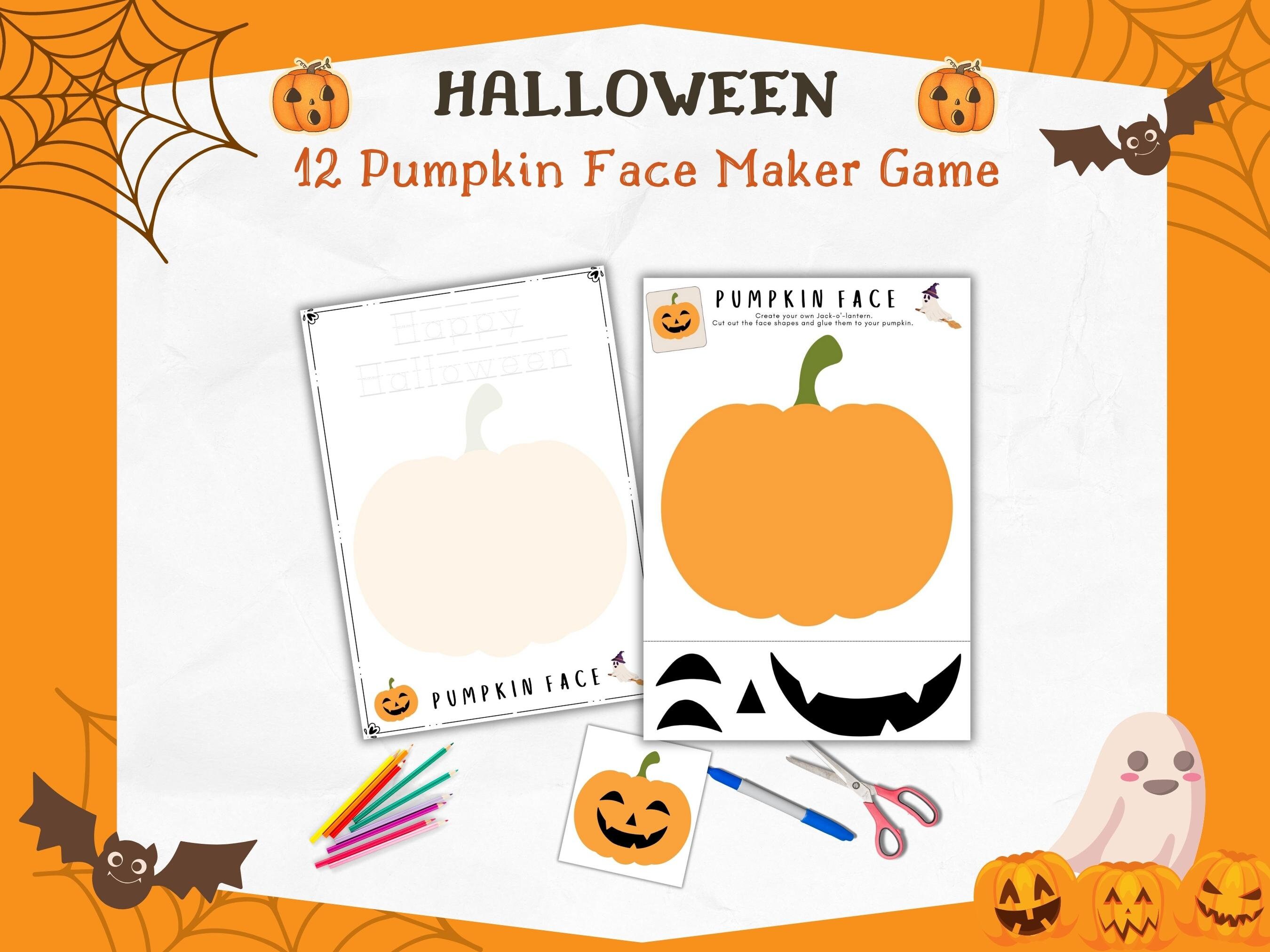 Build A Jack-o-lantern Activity Sheets Pumpkin Face Pumpkin Toddler ...