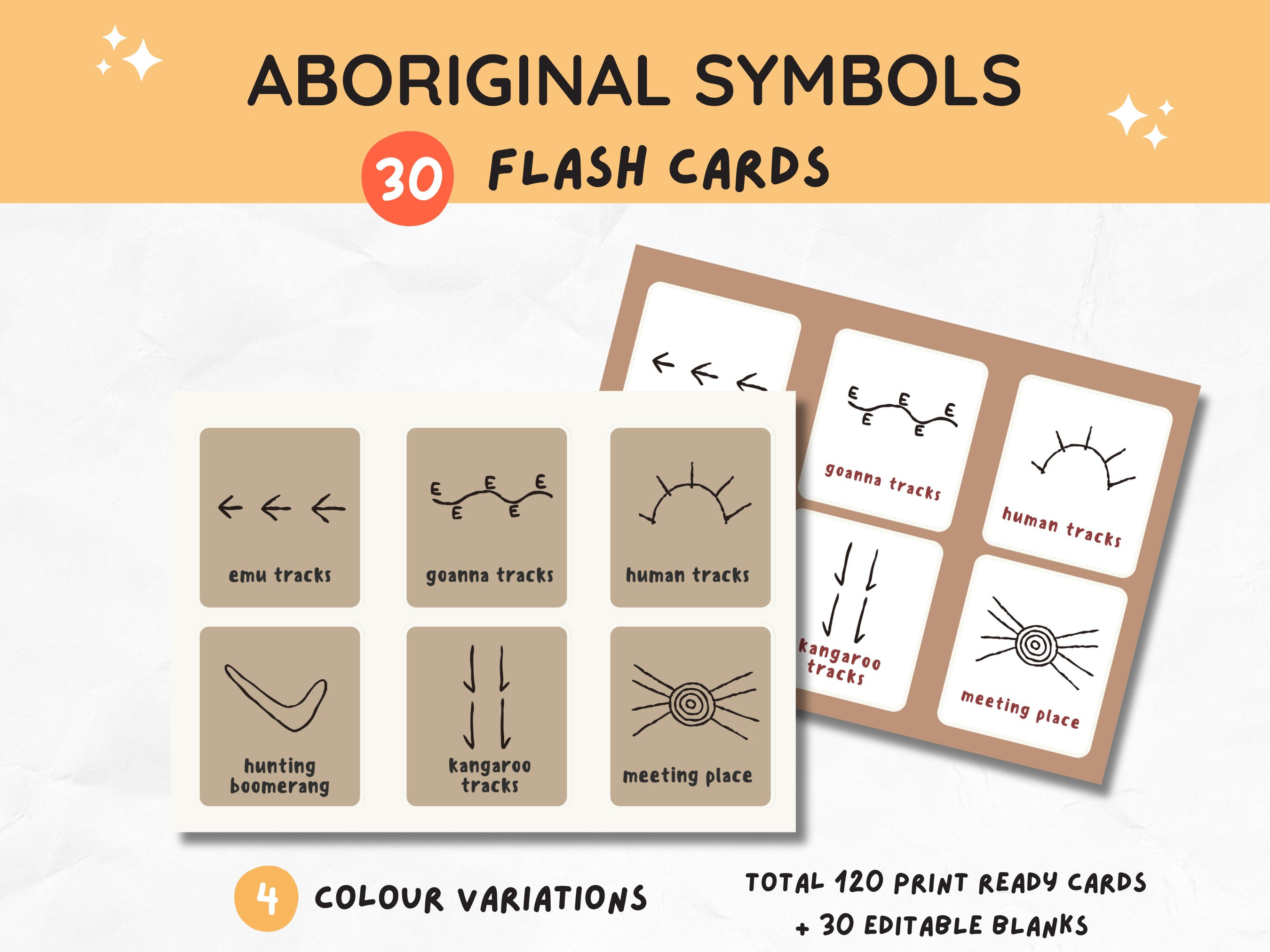 Indigenous Symbols Flashcards Australian Aboriginal Symbol Printable ...
