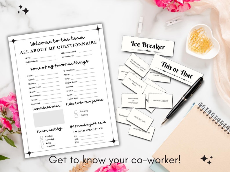 Coworker Questions Get to Know You Survey All About Me Employee ...