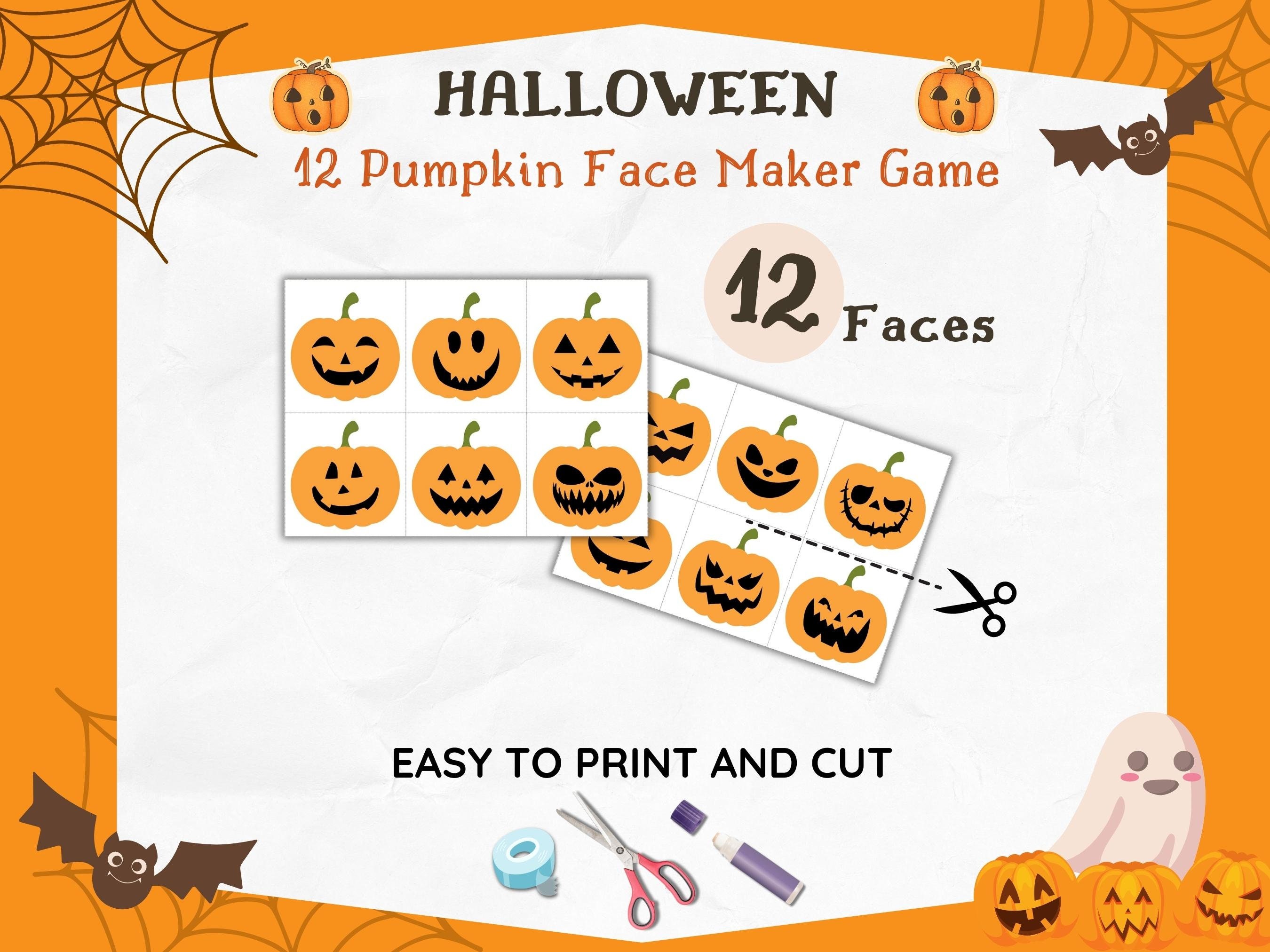 Jack O'lantern Printable Craft Halloween Pumpkin Faces Indoor Preschool ...