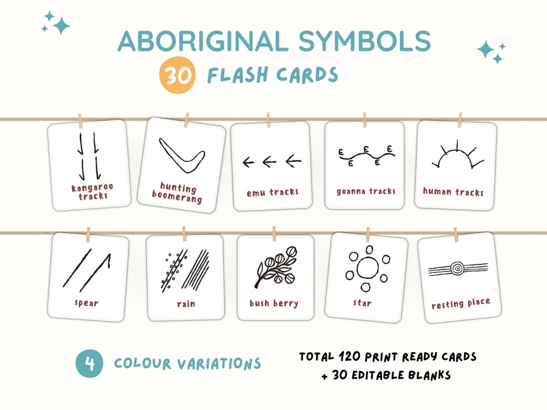 Indigenous Australian Aboriginal Symbol Flashcards Flash Cards ...