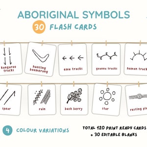 Indigenous Australian Aboriginal Symbol Flashcards Flash Cards ...