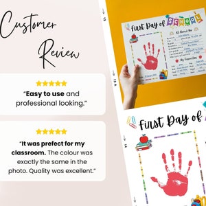 First and Last Day of School Printable, Handprint Art, Handprint Craft ...