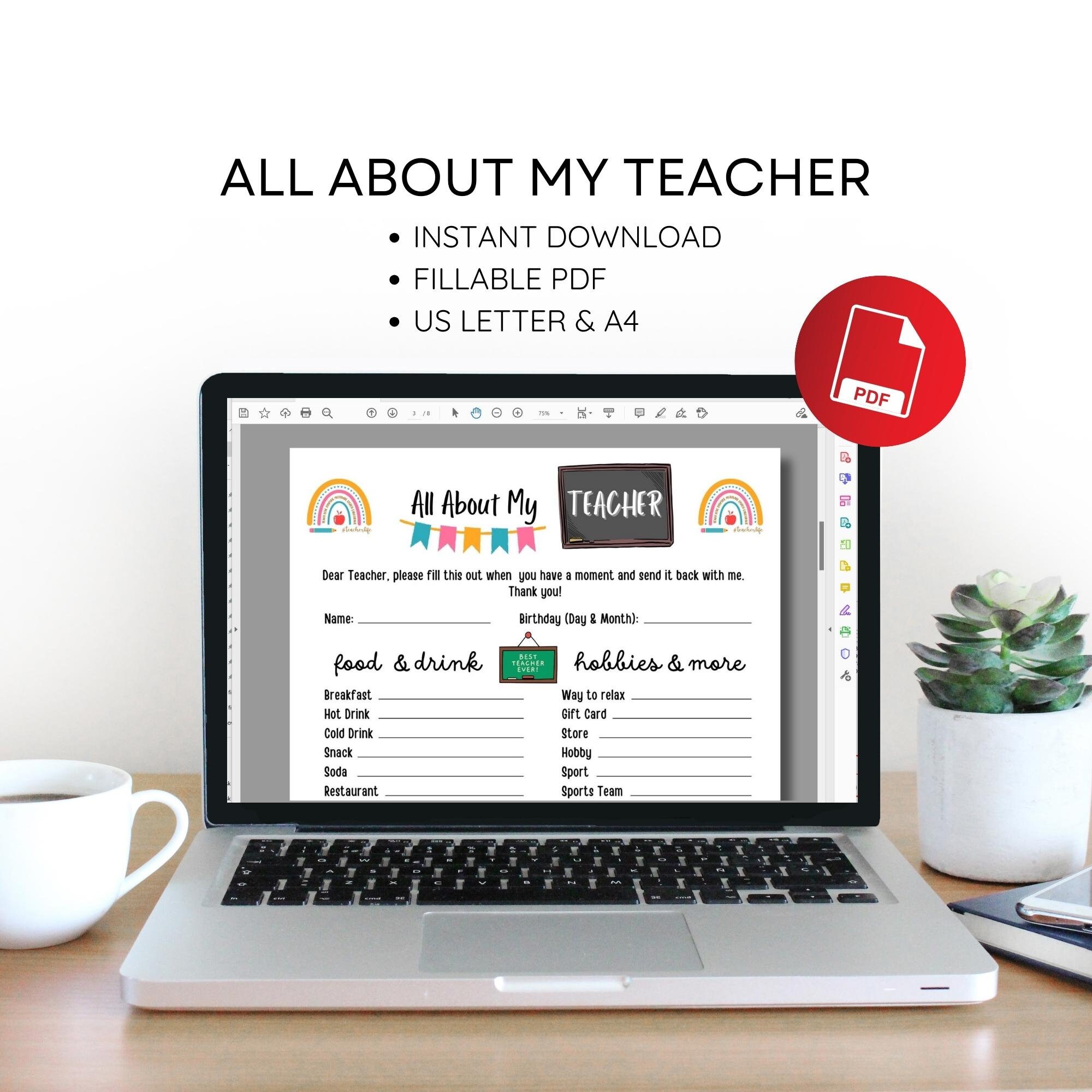 Favorites Survey, All About Me Printable, Questionnaire, My Favorite ...