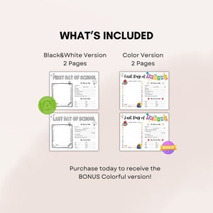 First and Last Day of School Interview Printable, Handprint Art, Back ...