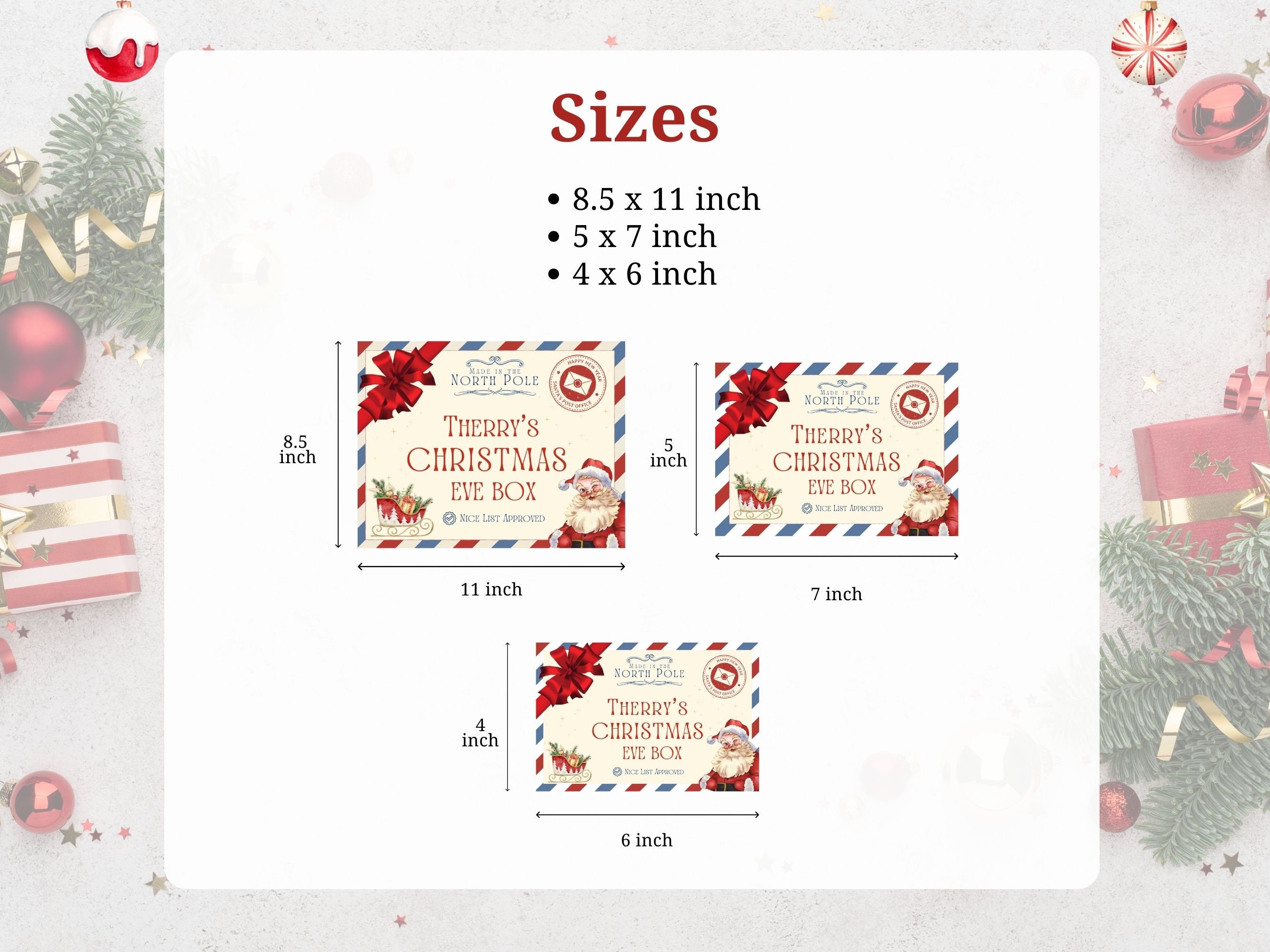 Editable Christmas Eve Box Label, Night Before Christmas Box, Christmas ...