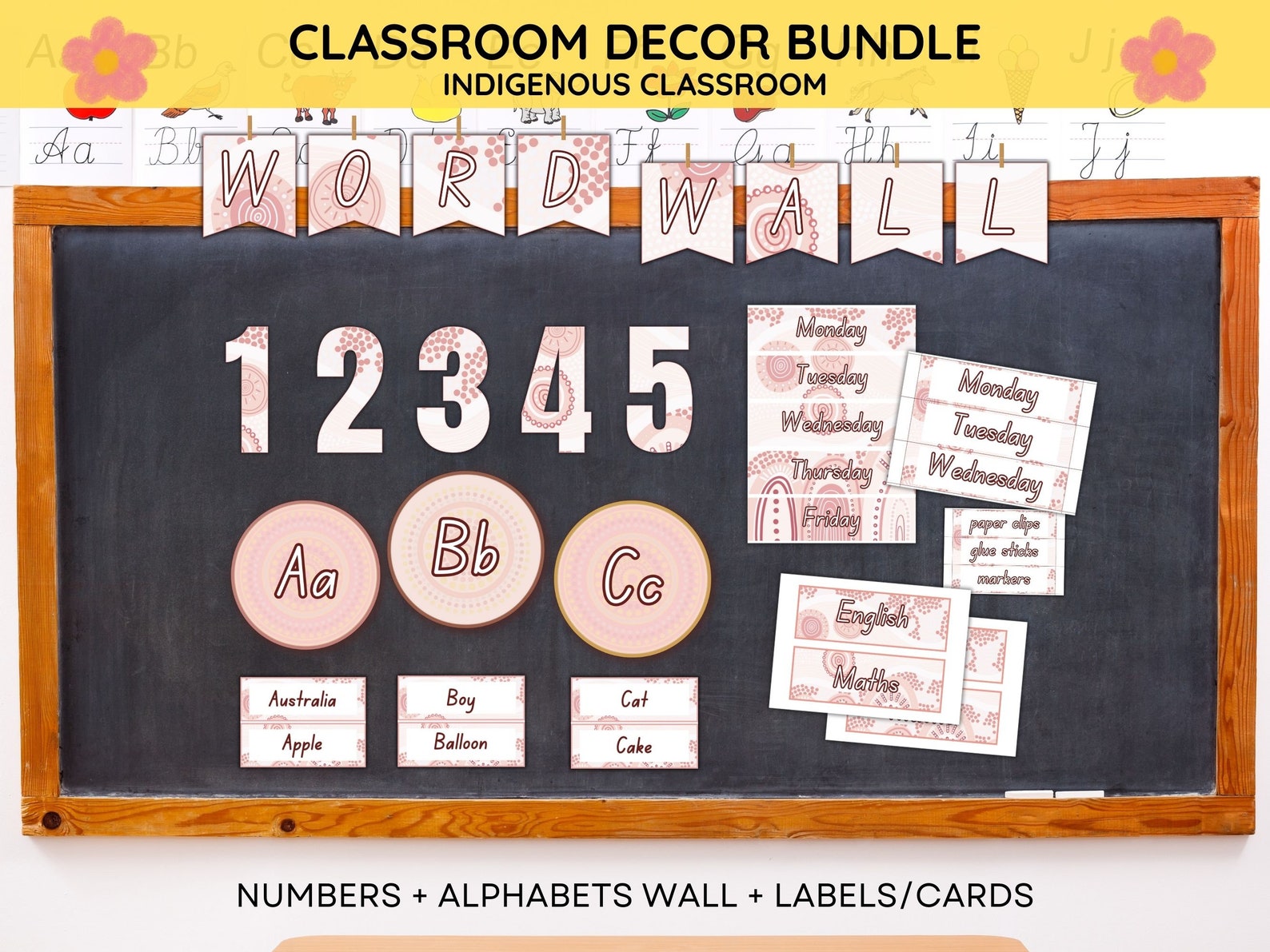 Indigenous Classroom Decor BUNDLE | Alphabets Word Wall + Numbers ...