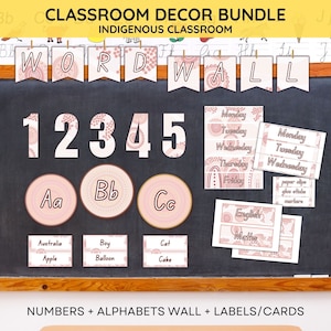 Indigenous Classroom Decor BUNDLE | Alphabets Word Wall + Numbers ...