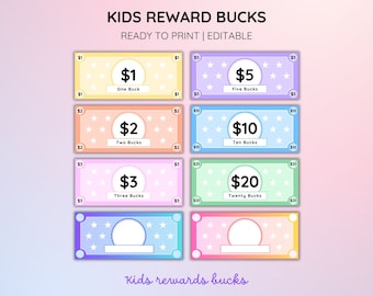 EDITABLE Mom Bucks, Play Money, Reward Bucks, Kids Reward System, Chore ...
