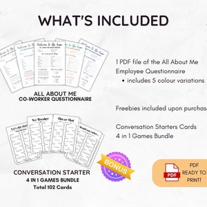 Coworker Questions Get to Know You Survey Printable All About Me ...