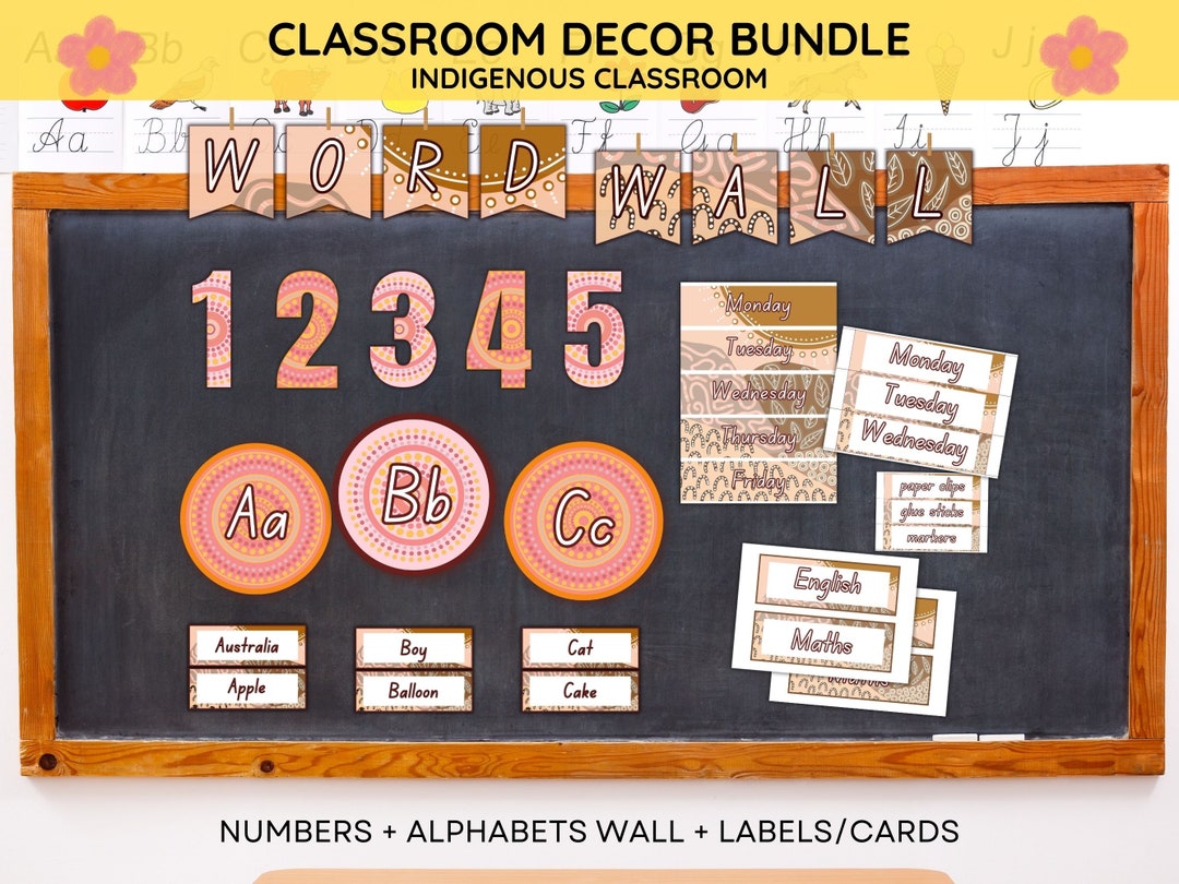 Indigenous Classroom Decor BUNDLE | Alphabets Word Wall + Numbers ...