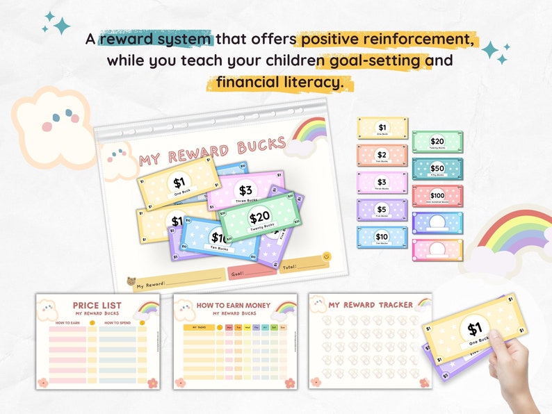 Editable Kids Reward Chart: Chore Chart, Play Money (digital Download ...
