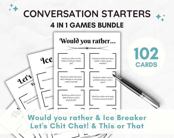 500 Icebreaker Questions: Printable Conversation Starter Cards ...