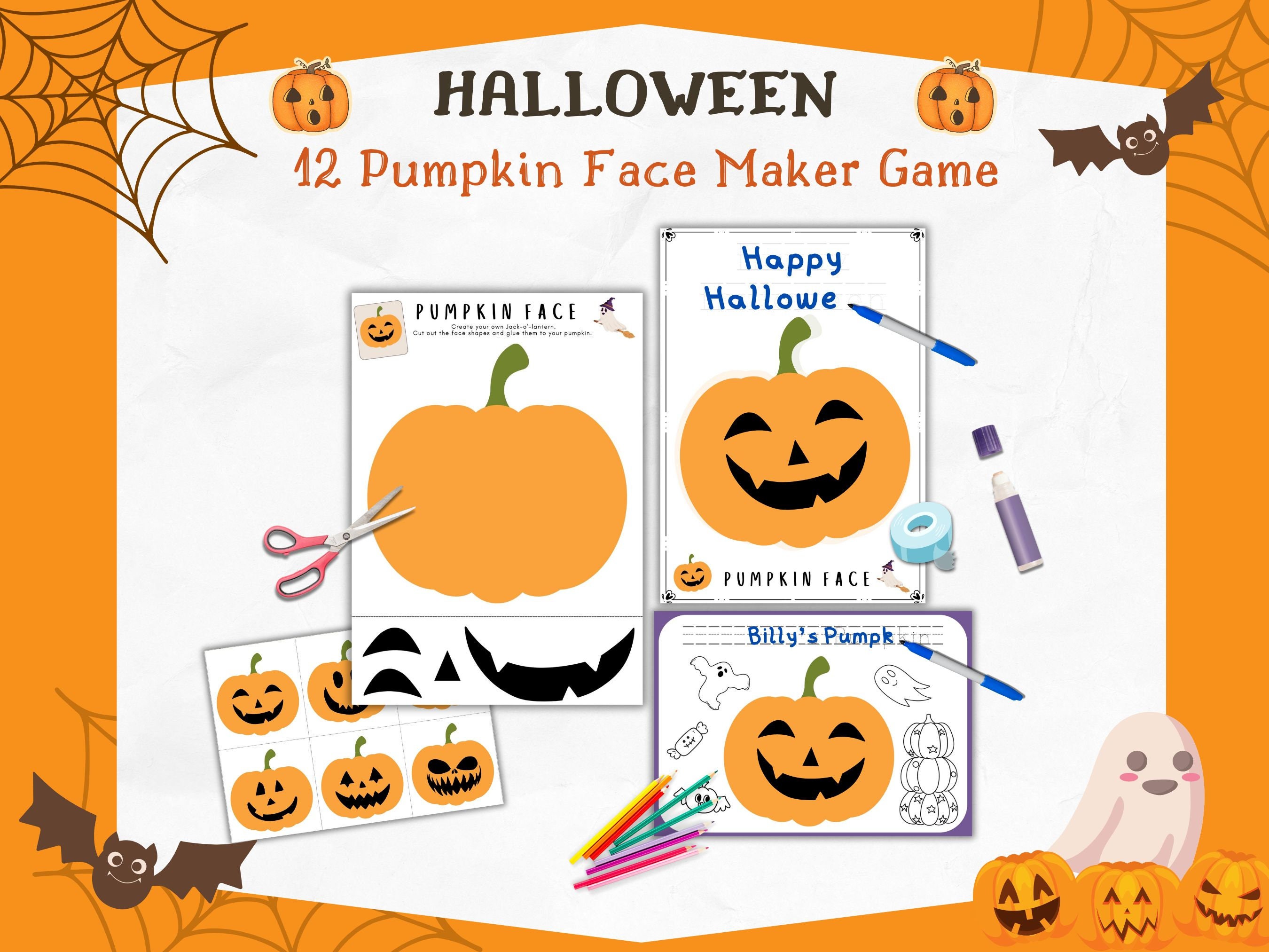 Build A Jack-o-lantern Activity Sheets Pumpkin Face Pumpkin Toddler ...