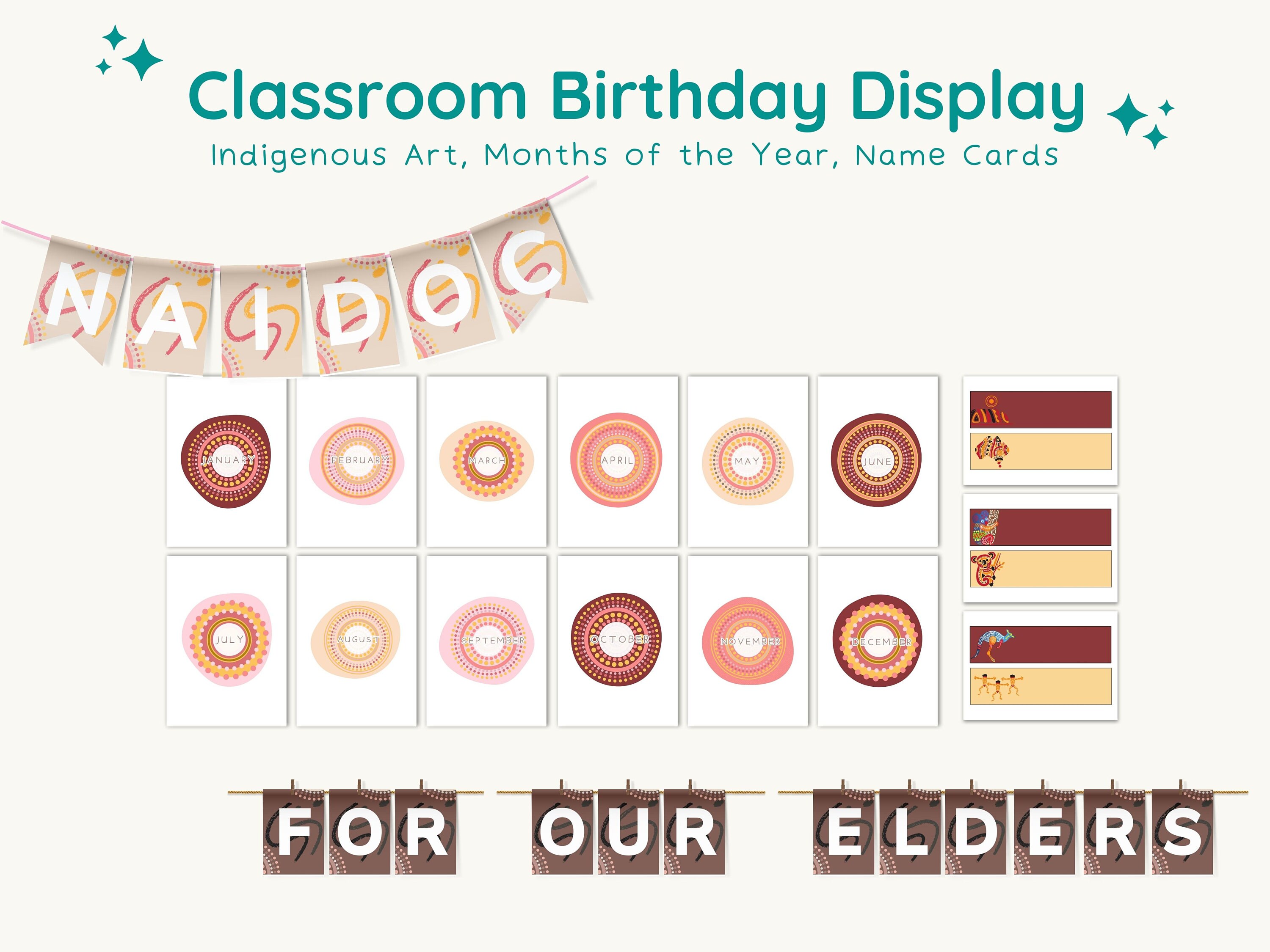 Indigenous Classroom Birthday Display NAIDOC Aborginal Printables ...