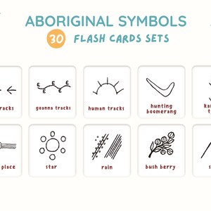 Indigenous Australian Aboriginal Symbol Flashcards Flash Cards ...