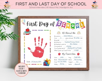 First Day of School and Last Day of School Printable, Back to School ...