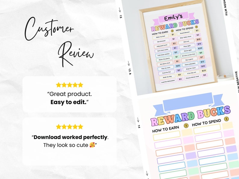 EDITABLE Kids Reward Bucks Printable Kids Reward Chore Bucks, Printable ...