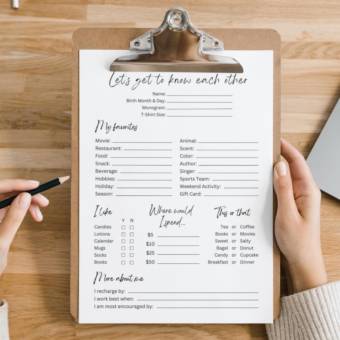 Get to Know You Question Coworker Questions Printable Employee Favorite ...