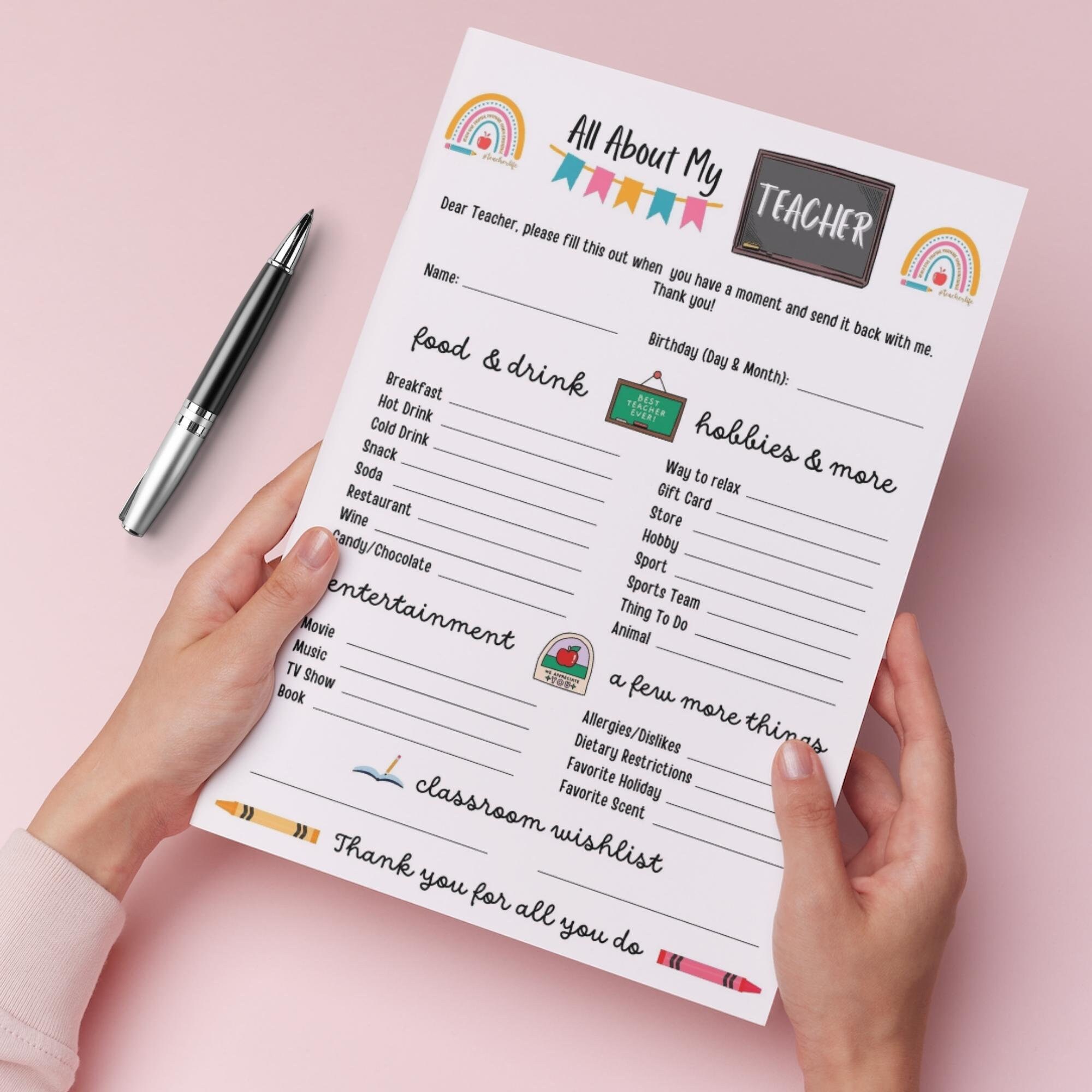 Favorites Survey, All About Me Printable, Questionnaire, My Favorite ...