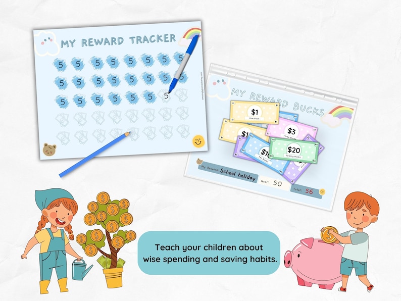 Editable Kids Reward Chart How to Earn Money Chore Chart for Kids ...