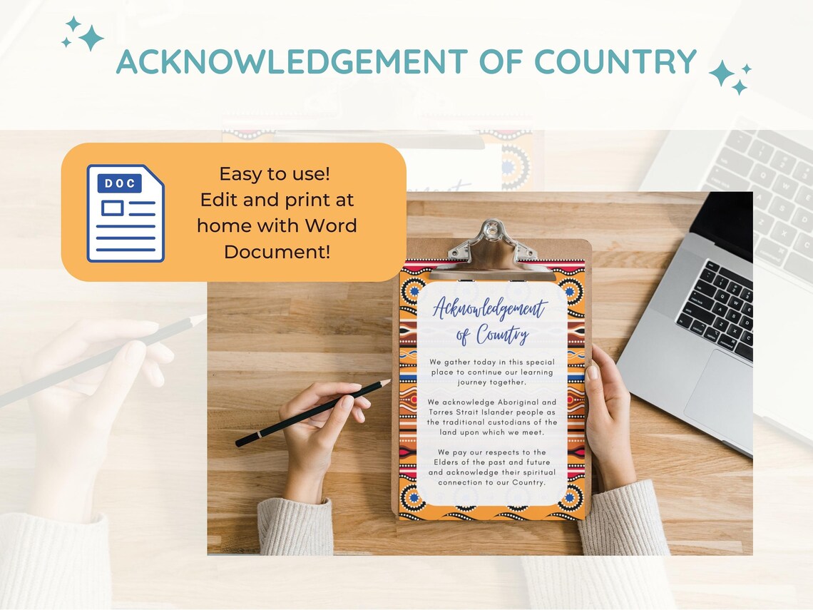 Editable Acknowledgement of Country Sign Indigenous Poster Aboriginal ...