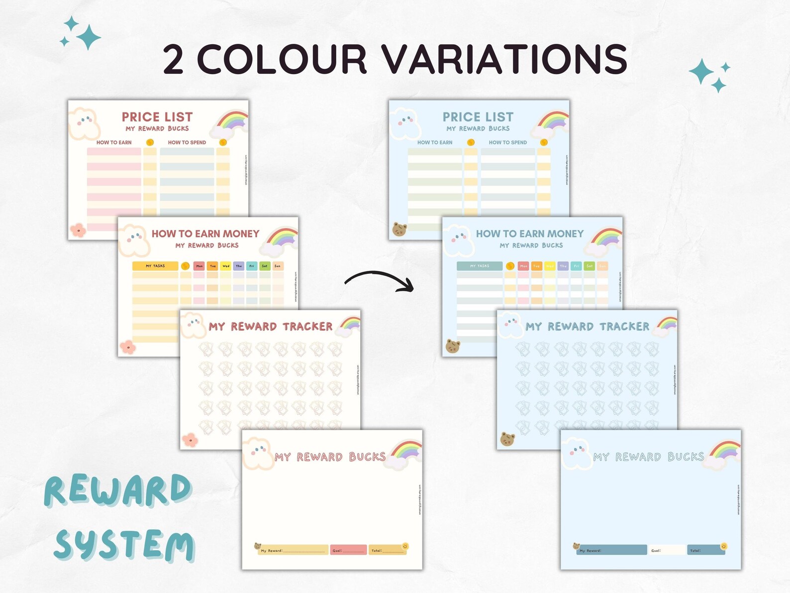 Editable Kids Reward Chart How to Earn Money Chore Chart for Kids ...