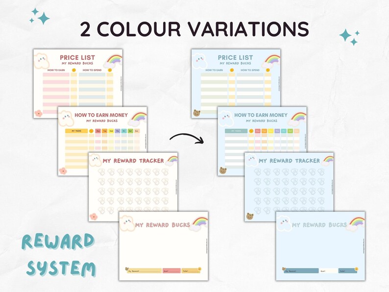 Editable Kids Reward Chart How to Earn Money Chore Chart for Kids ...