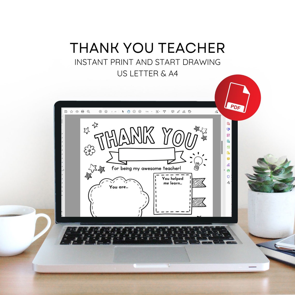 Teacher Appreciation Printable Teacher Appreciation Week Gift Thank You ...
