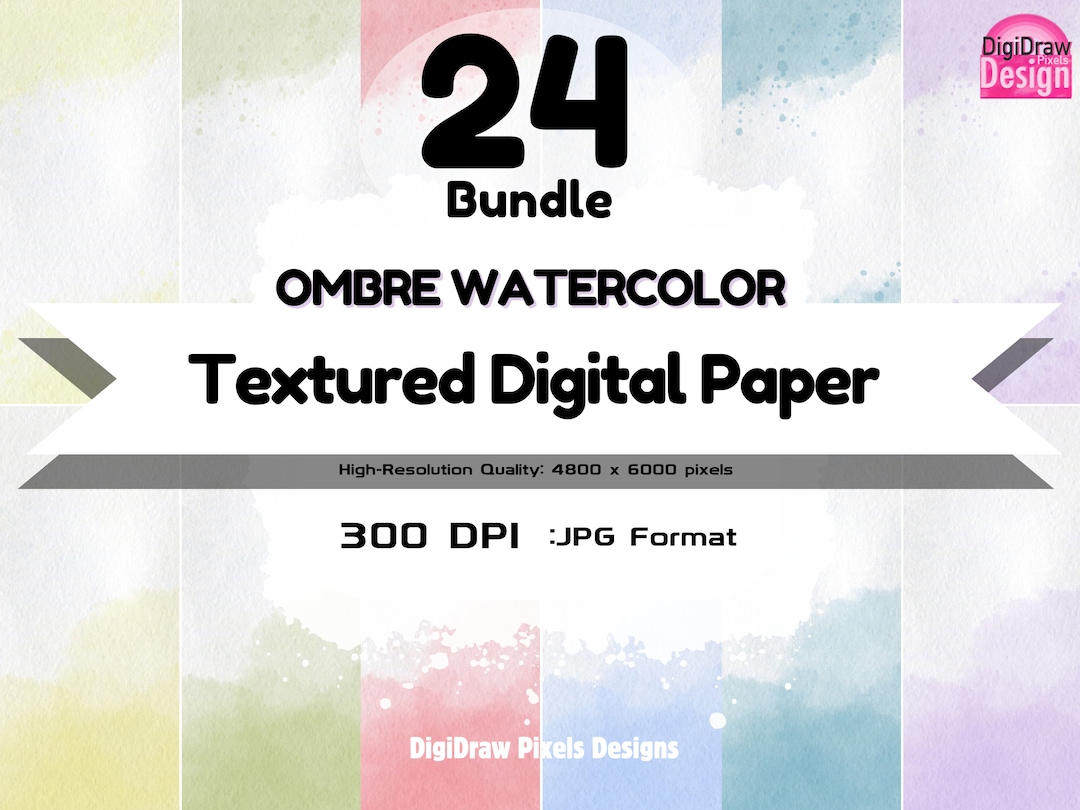 Ombre Watercolor Texture Papers| Digital Paper | Instant Download ...
