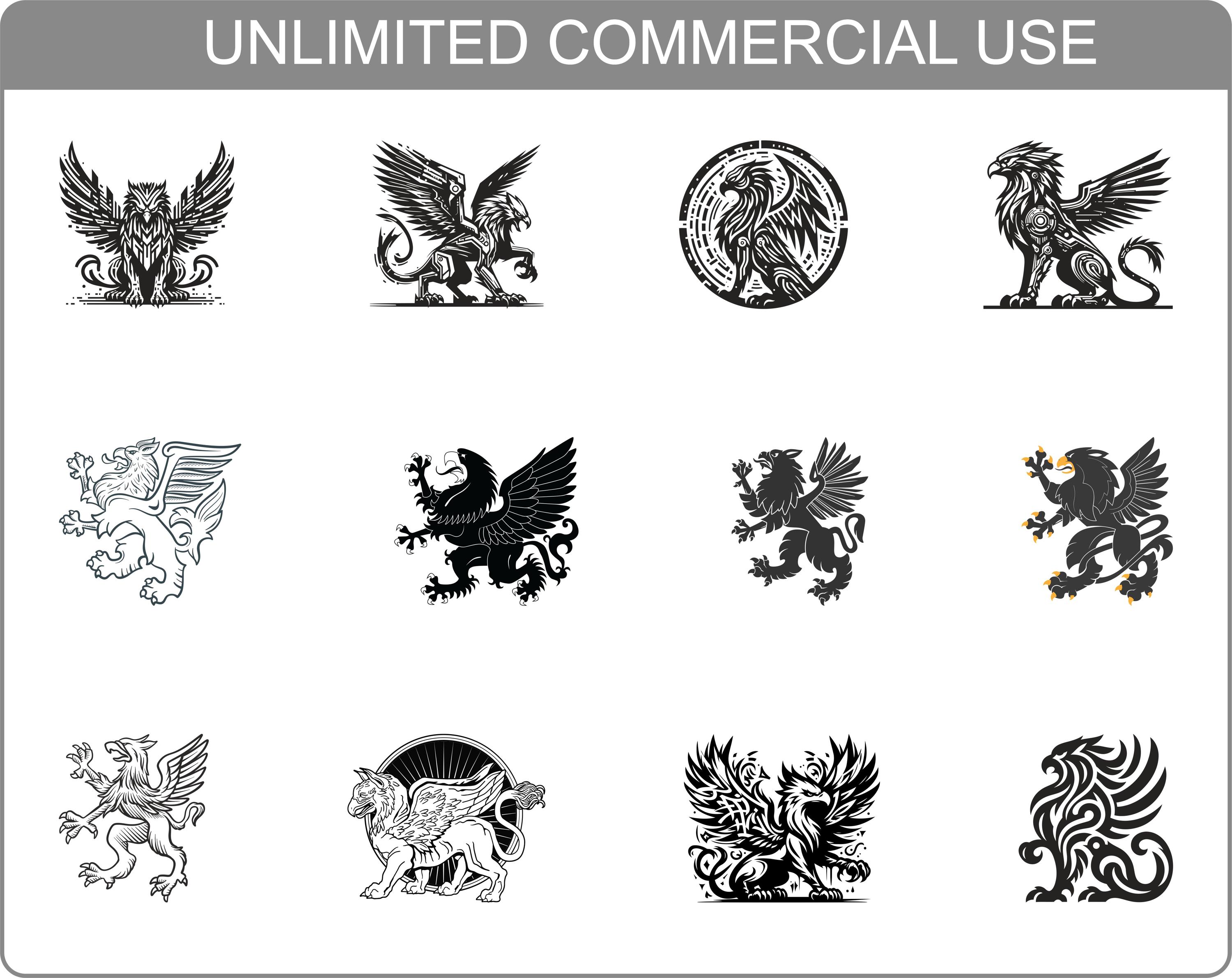 Griffin SVG Bundle - 48 Majestic Griffin Designs, Mythical Creature ...