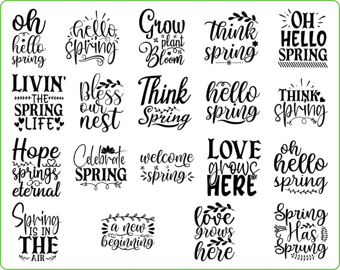 39 Spring Quotes SVG Bundle, Hello Spring SVG for Cricut, Sublimation ...