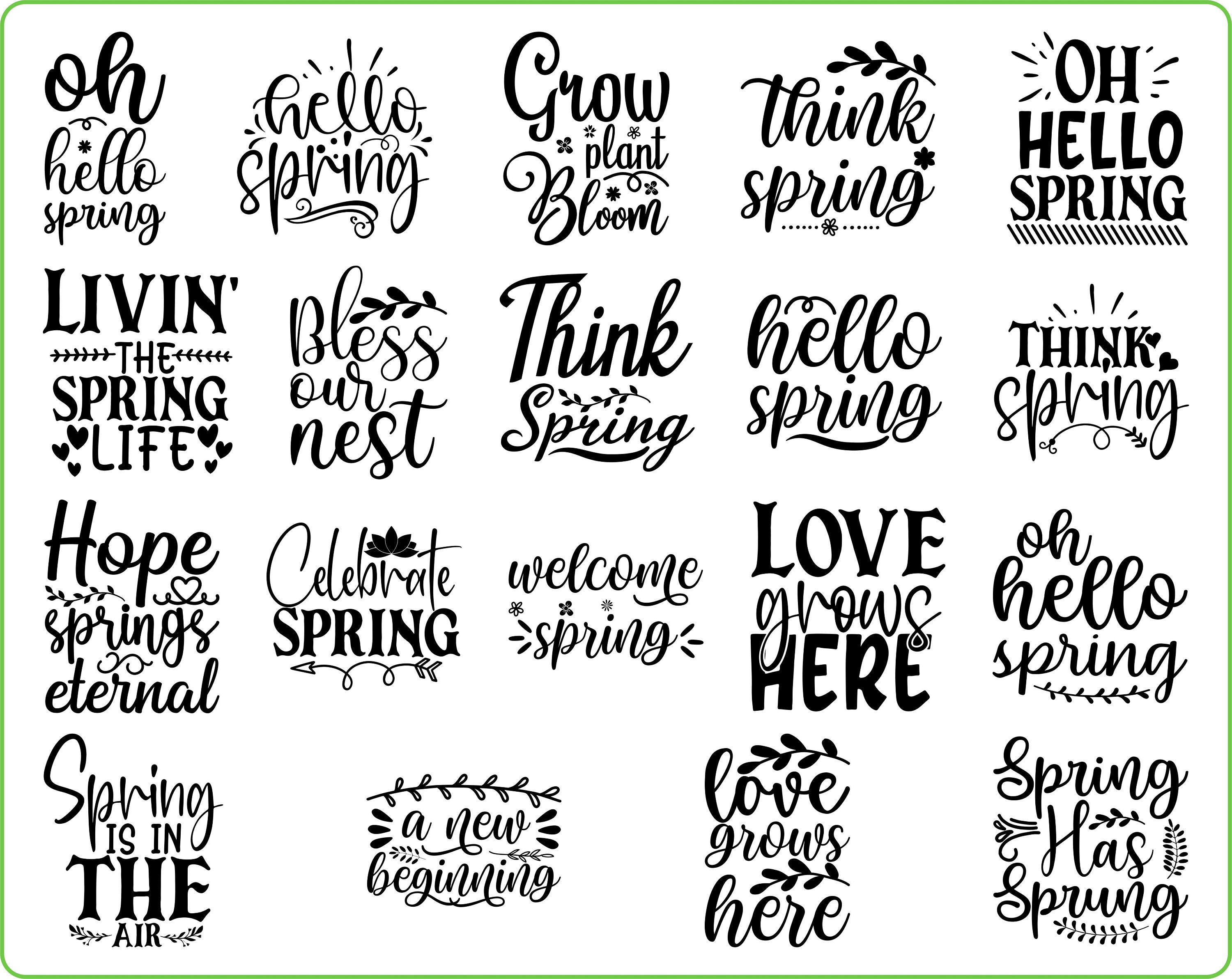 39 Spring Quotes SVG Bundle, Hello Spring Svg, Spring Shirt Svg for ...