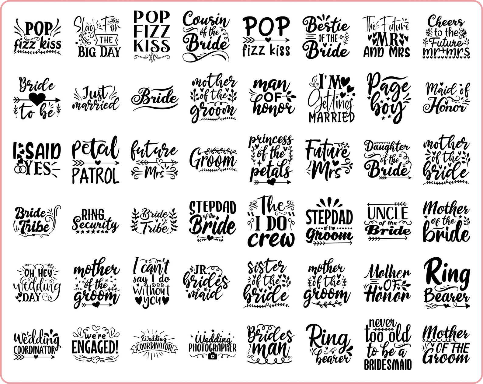 150 Wedding Quotes SVG Bundle, Bride SVG, Groom SVG, Just Married Svg ...