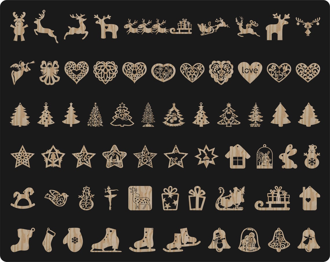 CNC Christmas Vector Files Bundle Vector Cdr Dxf Svg for Laser Cut Cnc ...