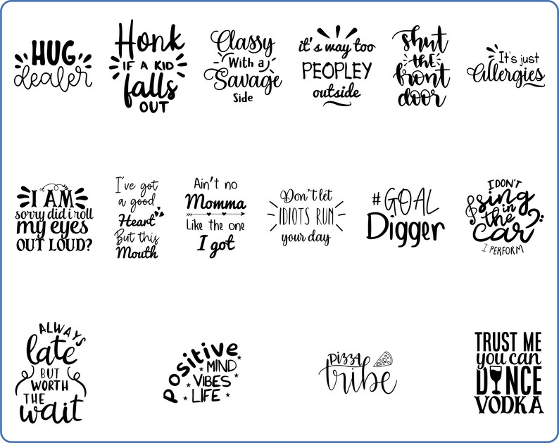 64 Funny Quotes SVG Bundle, Sarcastic & Sassy Sayings SVG for Cricut ...