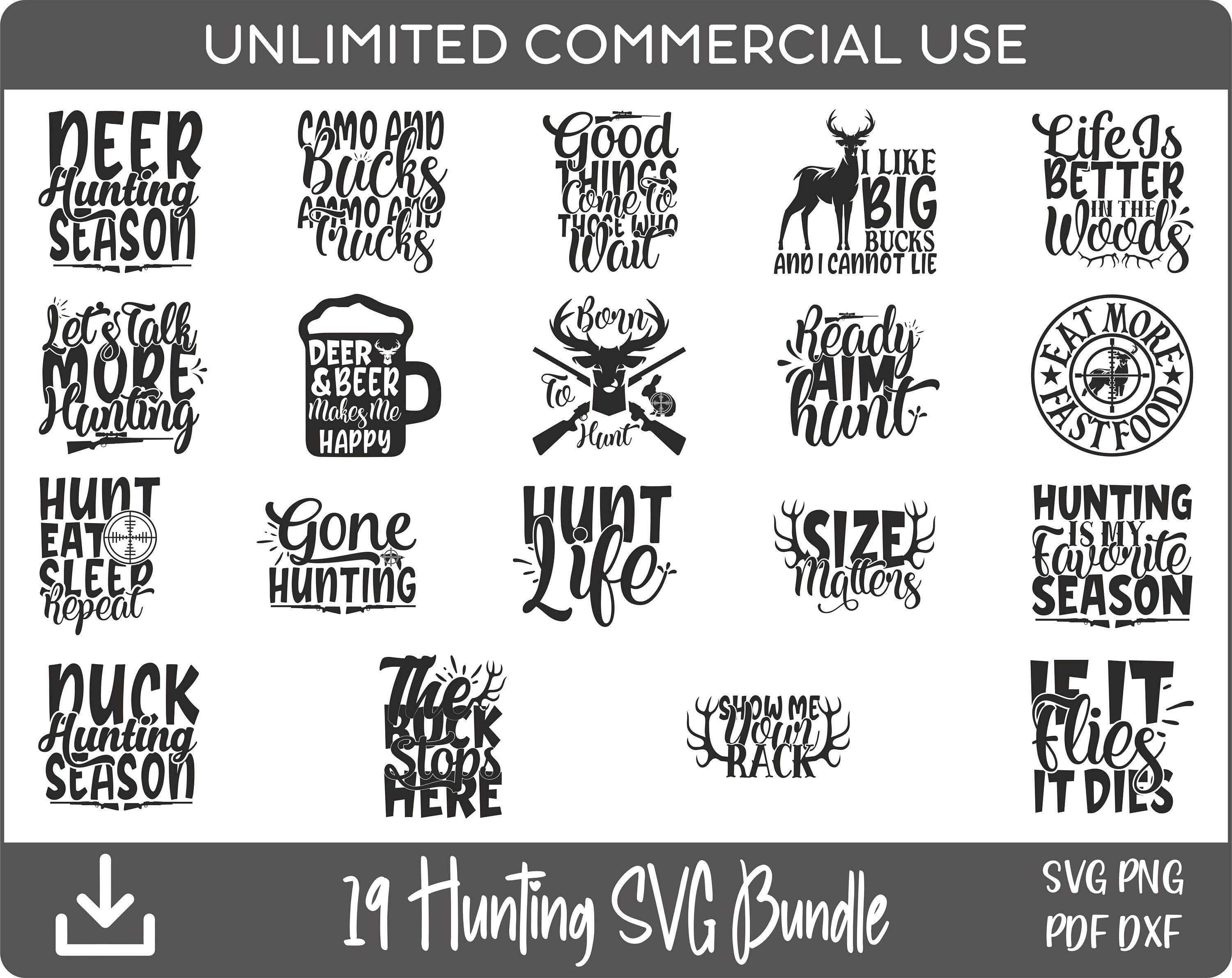 19 Hunting Quotes SVG Bundle, Hunting Life SVG, for Cricut & Silhouette ...