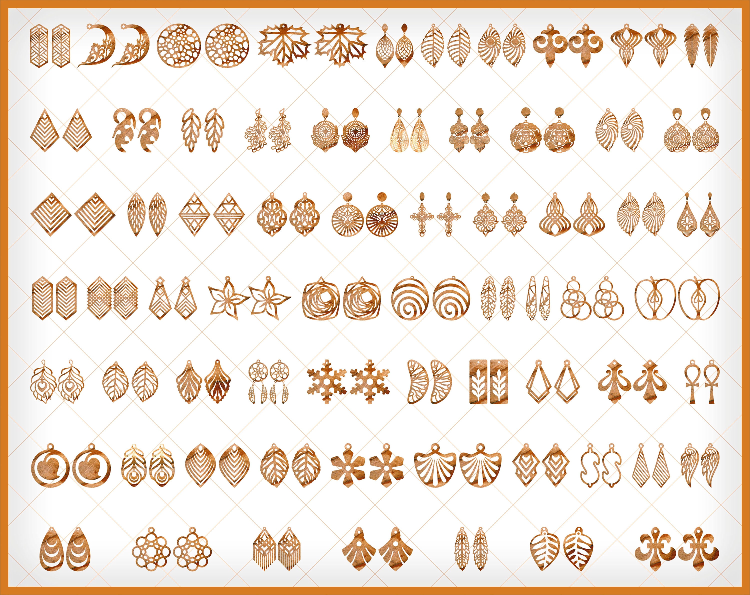 67 Ohrring SVG Bundle, Leder Ohrring SVG, Laser geschnitten Ohrringe, geometrische Ohrringe ...