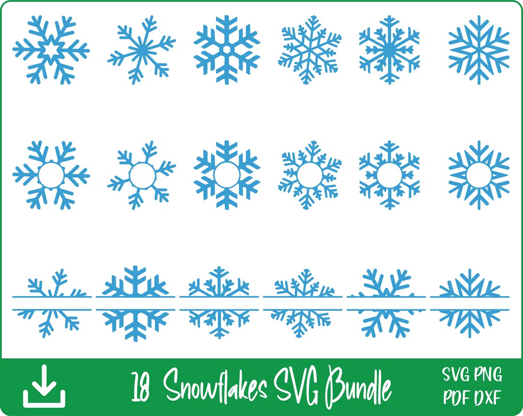 18 Snowflake SVG, Snow Svg, Winter Svg, Blizzard Svg, Christmas Svg ...