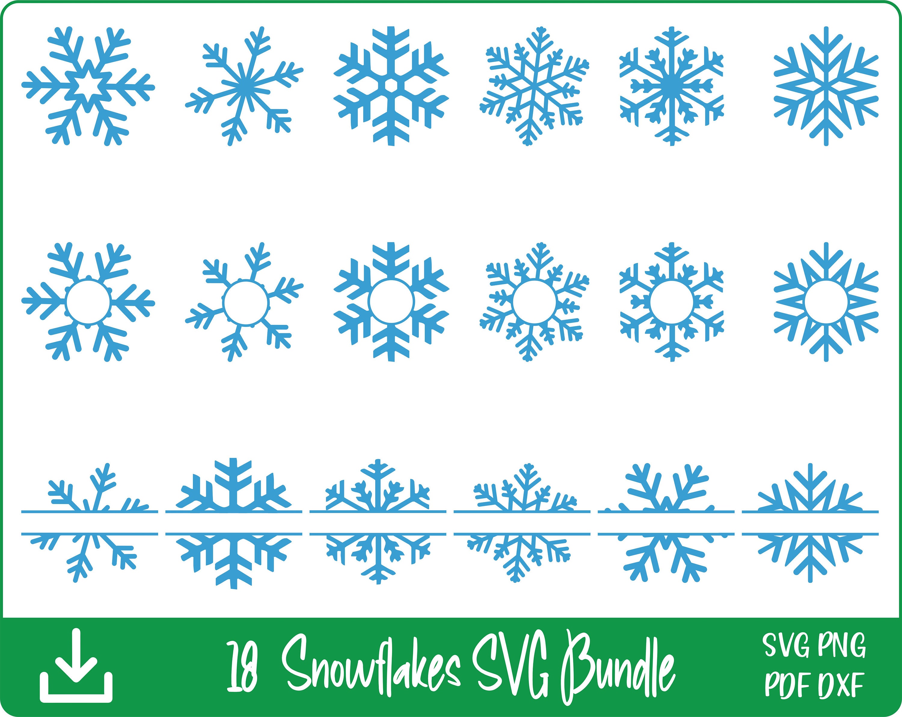 18 Snowflake SVG, Snow Svg, Winter Svg, Blizzard Svg, Christmas Svg ...