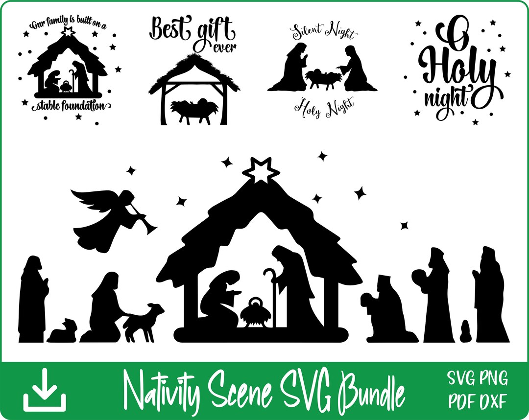 Nativity Scene SVG, Nativity SVG, Christmas Nativity, Manger Scene ...