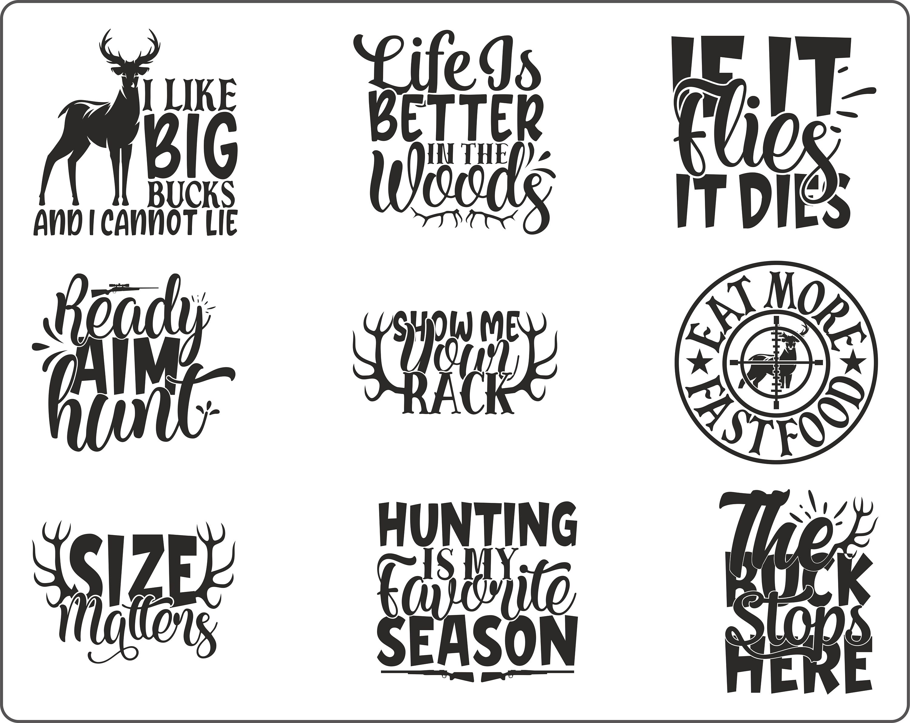 19 Hunting Quotes SVG Bundle, Hunting Life SVG, for Cricut & Silhouette ...
