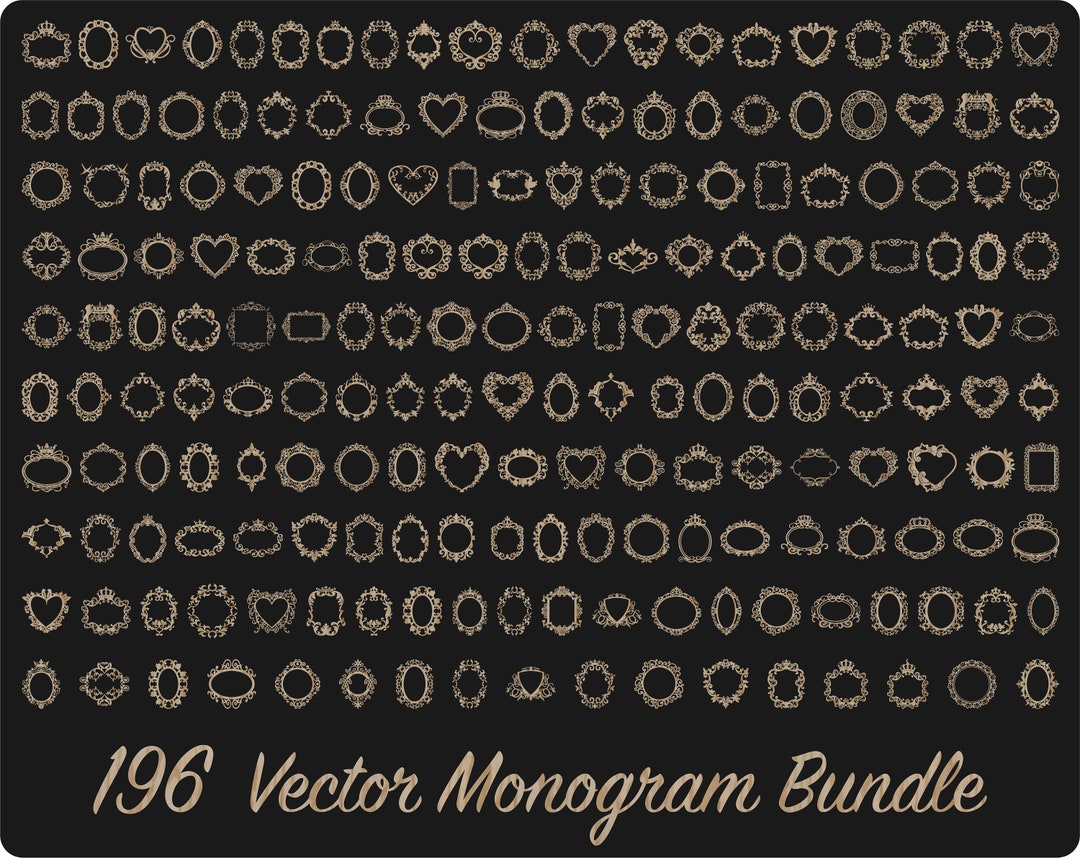 Vector Monogram Svg Bundle, Wedding Monogram, for Laser Cut Cnc Plasma ...