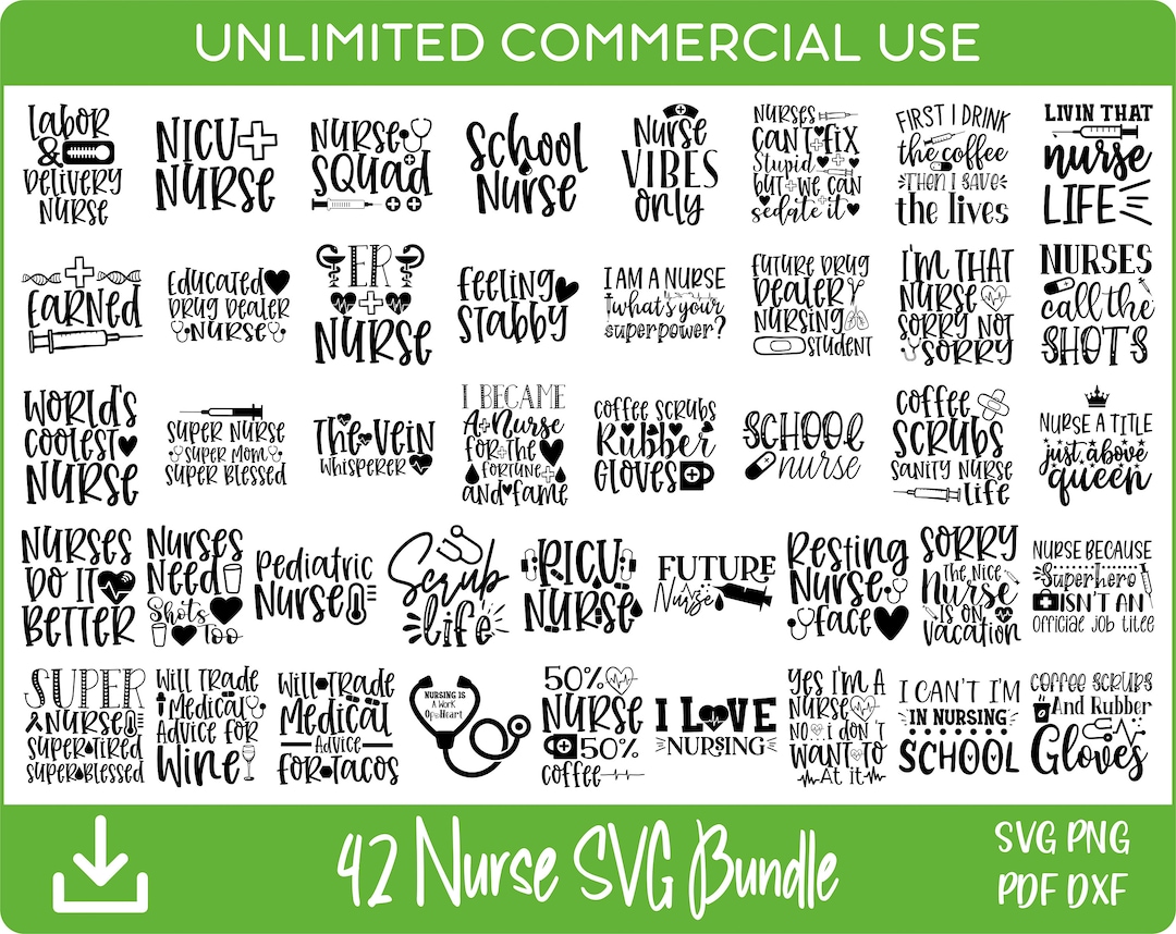 42 Nurse Quotes SVG Bundle, Nursing SVG, School Nurse Svg, Medical SVG ...