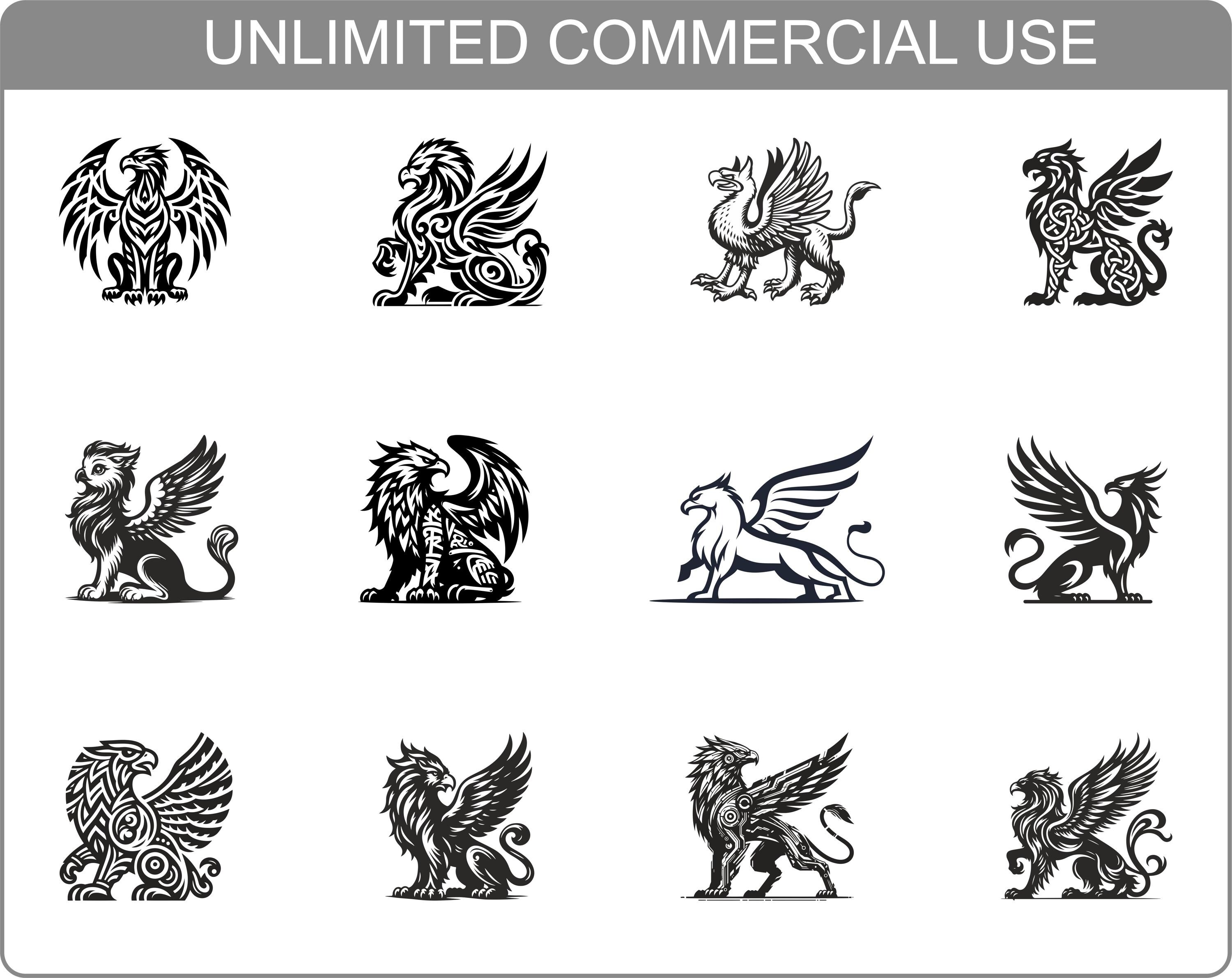 Griffin SVG Bundle - 48 Majestic Griffin Designs, Mythical Creature ...